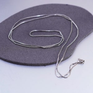 30” 1mm, Vintage Italian Sterling Silver 925 Box Chain Necklace ...