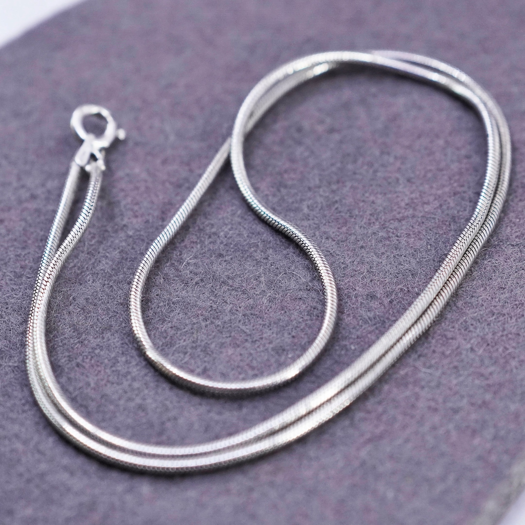 18 1.6mm, Vintage Italian Sterling Silver 925 Snake Chain Necklace, Stamped 925 Italy - Etsy