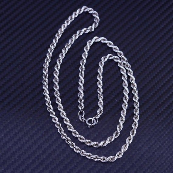 24 4mm Vintage Italian Sterling Silver 925 French Rope Chain - Etsy
