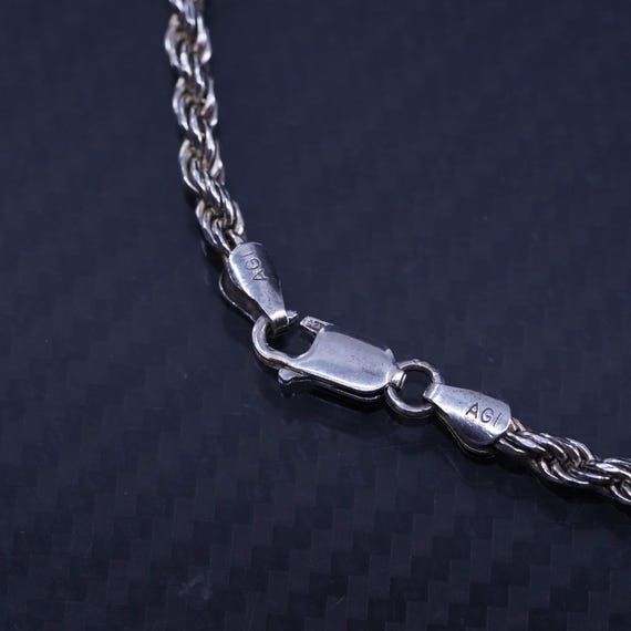 30” 3mm, vintage Italian sterling silver 925 rope cha… - Gem