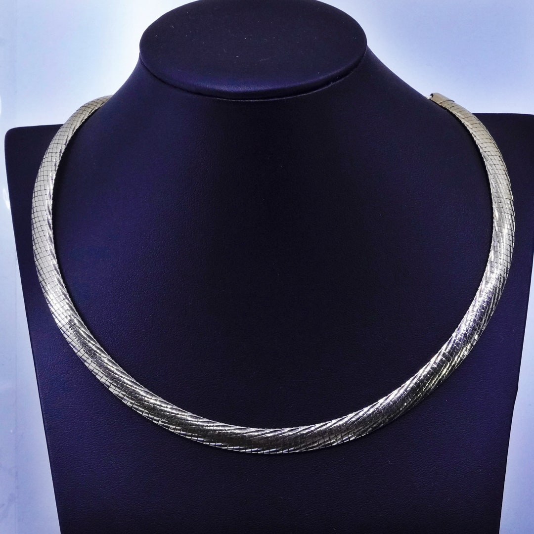 Vintage Italian Vermeil Sterling Silver Omega Chain Necklace - Etsy