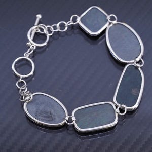 7+0.5”, Vintage LUC Sterling Silver 925 Handmade Bracelet With Abalone ...