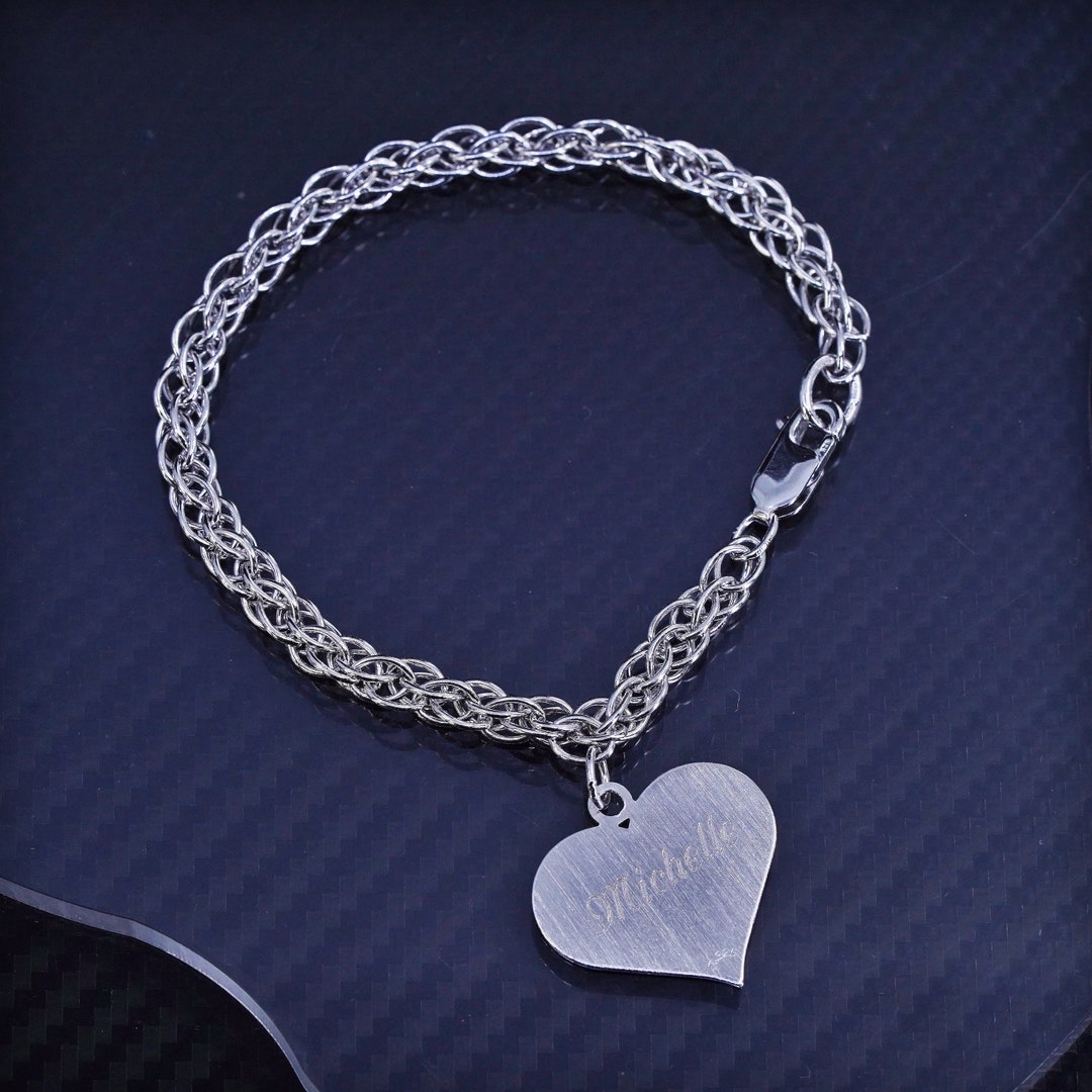7.25” 7mm, Vintage Italian Prochain Sterling Silver Handmade Bracelet ...