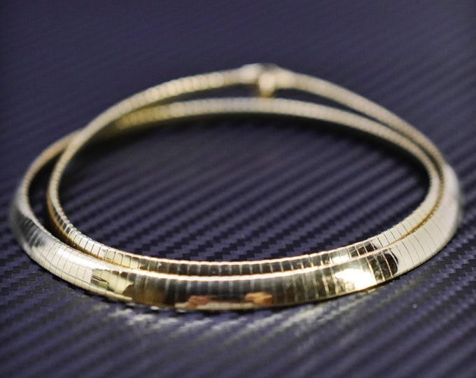 20” 7mm, Vintage Italian Vermeil Gold Over Sterling Silver 925 Omega ...