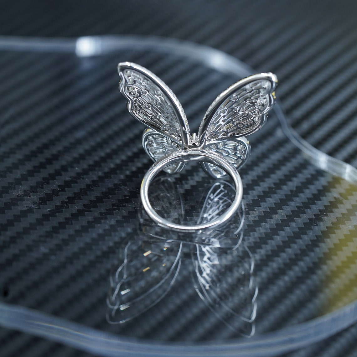 Size 7, Vintage Sterling Silver 925 Statement Butterfly Ring With ...