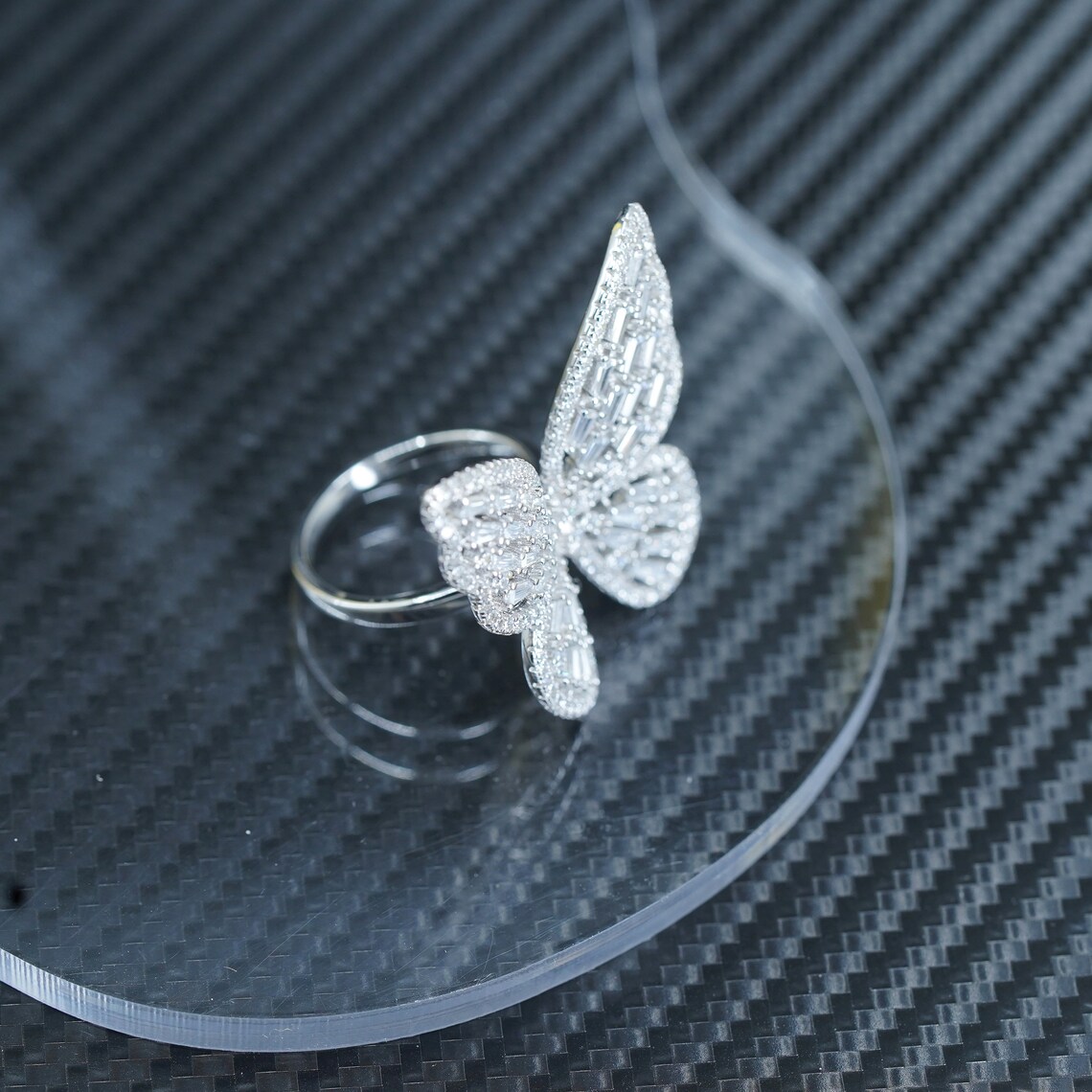 Size 7, Vintage Sterling Silver 925 Statement Butterfly Ring With ...