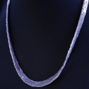 16”, Vintage Italian Sterling Silver Necklace, 925 Graduated Riccio ...