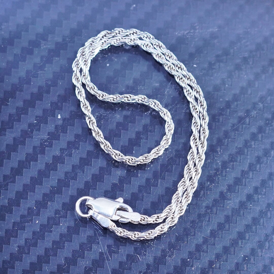 9” 2mm, Vintage Italian Milor Sterling Silver 925 Handmade Bold Rope ...