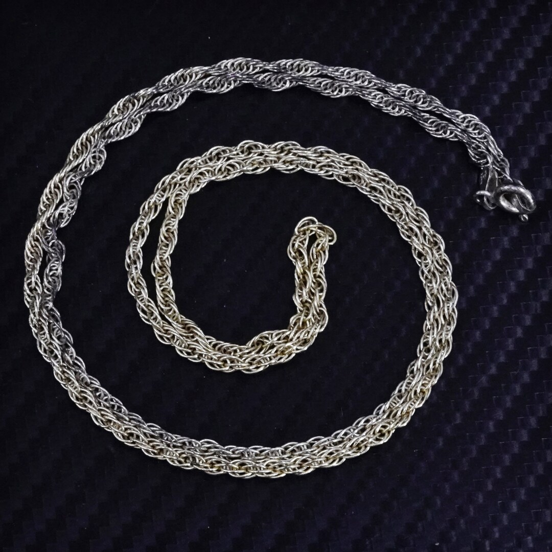 24 3mm, Vintage Italian Vermeil Gold Over Sterling Silver 925 Singapore ...