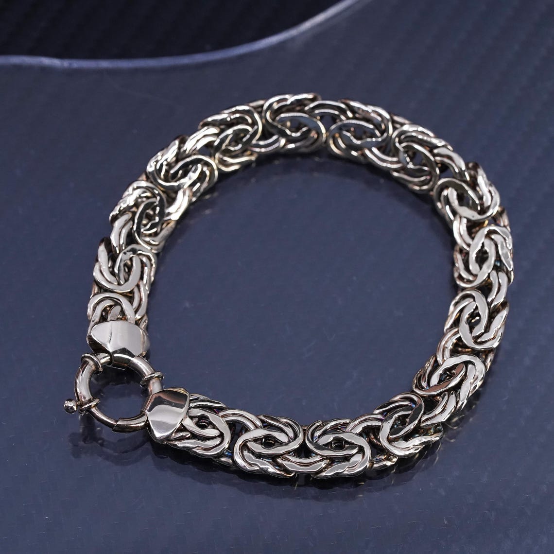 7” 10mm, Vintage Turkey Vermeil Gold Sterling Silver Handmade Bracelet ...