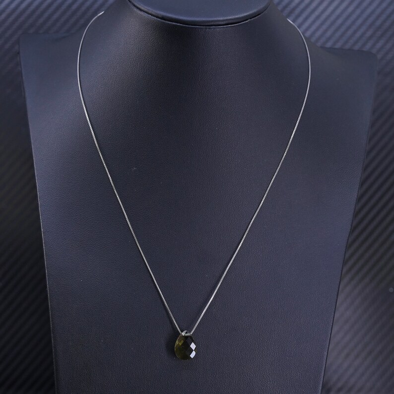 16+2”, Vintage Sterling Silver 925 Box Chain Necklace With Teardrop ...