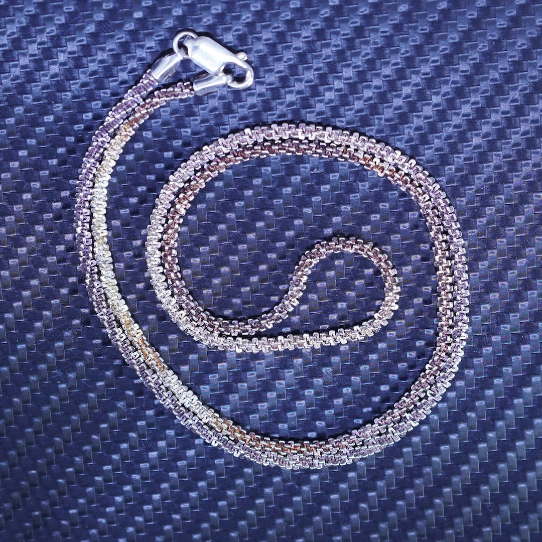 20 3mm, Vintage Italian Sterling Silver 925 Rope Chain Necklace ...