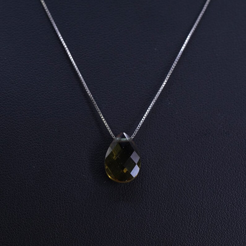16+2”, Vintage Sterling Silver 925 Box Chain Necklace With Teardrop ...