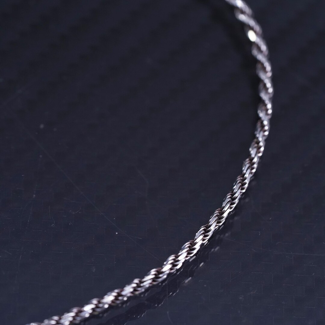 9” 2mm, Vintage Italian Milor Sterling Silver 925 Handmade Bold Rope ...
