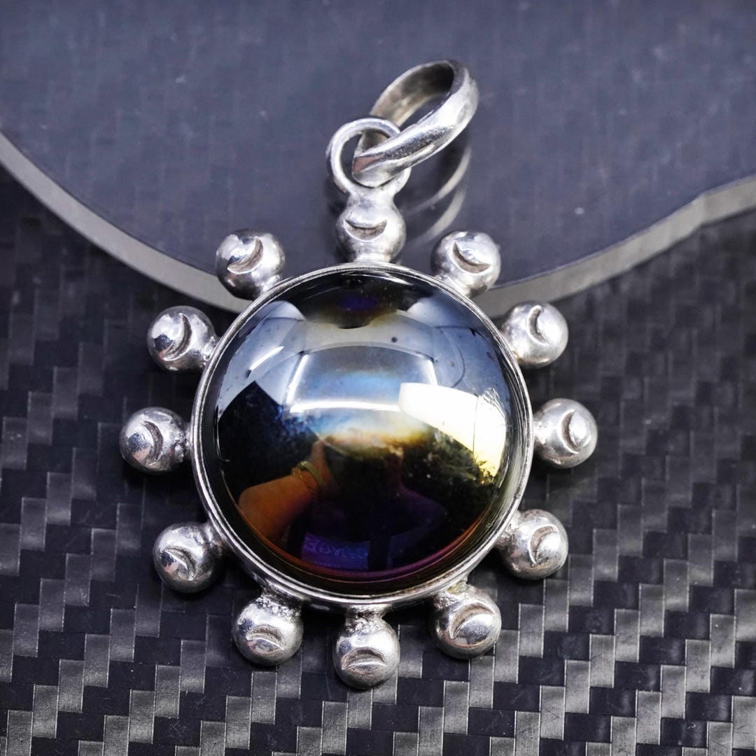 Vintage Versani Sterling Silver 925 Handmade Pendant With Hematite and ...