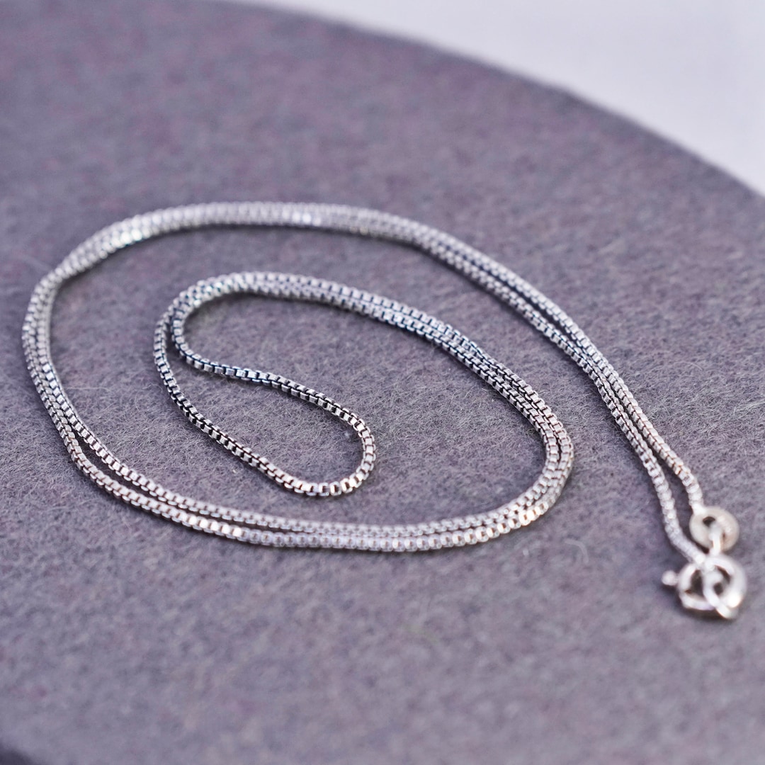 20 1mm Vintage Italian Sterling Silver 925 Box Chain - Etsy