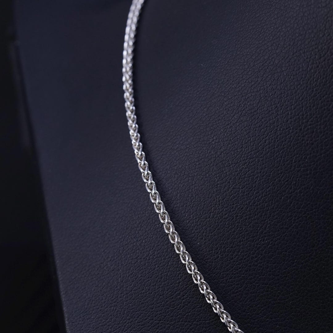 16” 2mm, Vintage Italian Sterling Silver 925 Wheat Chain Necklace ...