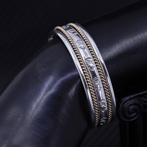6”, Native American Navajo Charlene & Robert Little Two Tone Sterling ...