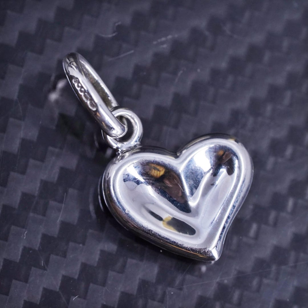 Vintage Mexico Sterling Silver 925 Charm Pendant Embossed Heart ...
