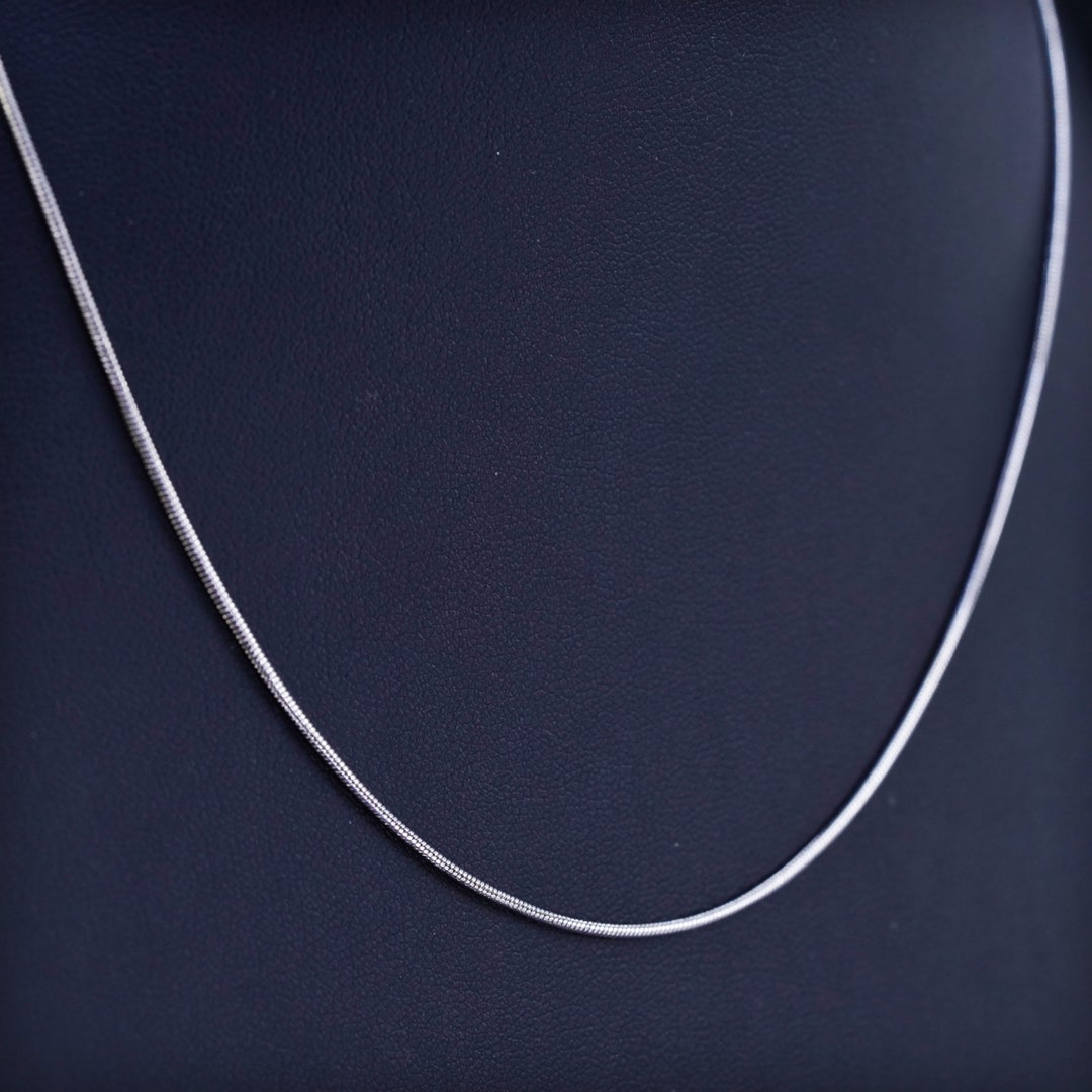 16+2” 1.6mm, Vintage Italian Sterling Silver 925 Snake Chain Necklace ...