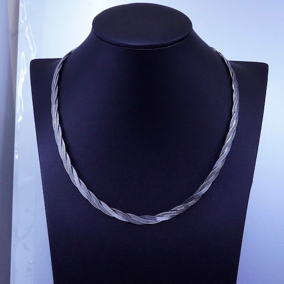 18” 8mm, vintage Italian sterling silver 925 twisted … - Gem