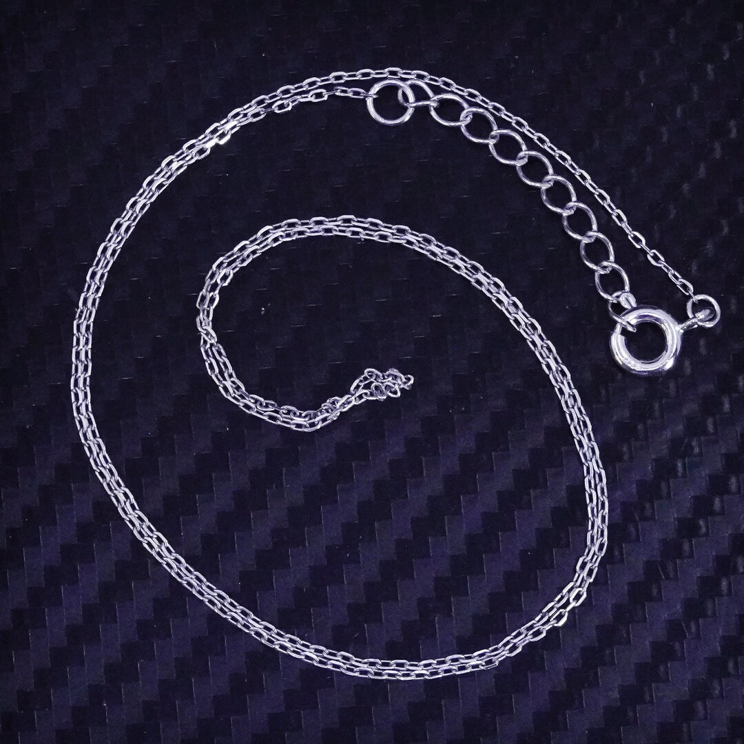 16+1”, Vintage Italian Sterling Silver 925 Circle Chain Necklace ...