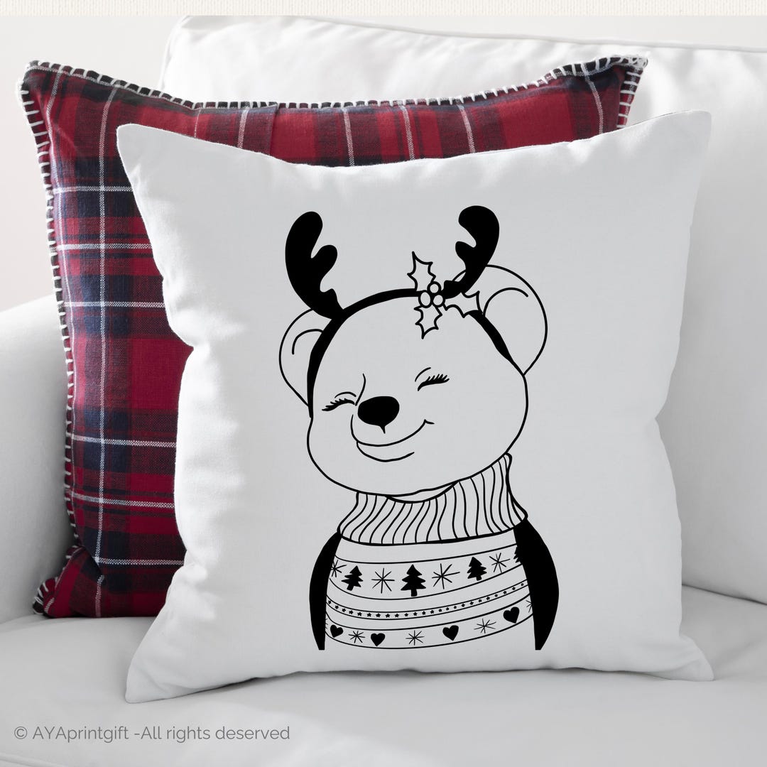 Teddy Bear SVG Cute Christmas Bear PNG Cricut Cut Files, Silhouette ...