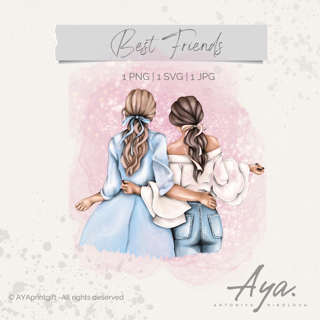 Best Friends Clipart | BFF Clipart | Friends Clipart | Coquette Png ...