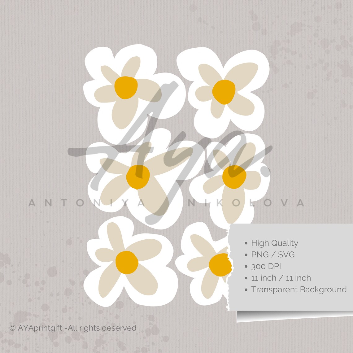 Simple Daisy Cut File | Daisy Clip Art | Daisies Svg | Wildflower SVG ...