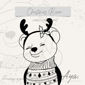 Teddy Bear SVG | Cute Christmas Bear PNG Cricut Cut Files, Silhouette ...