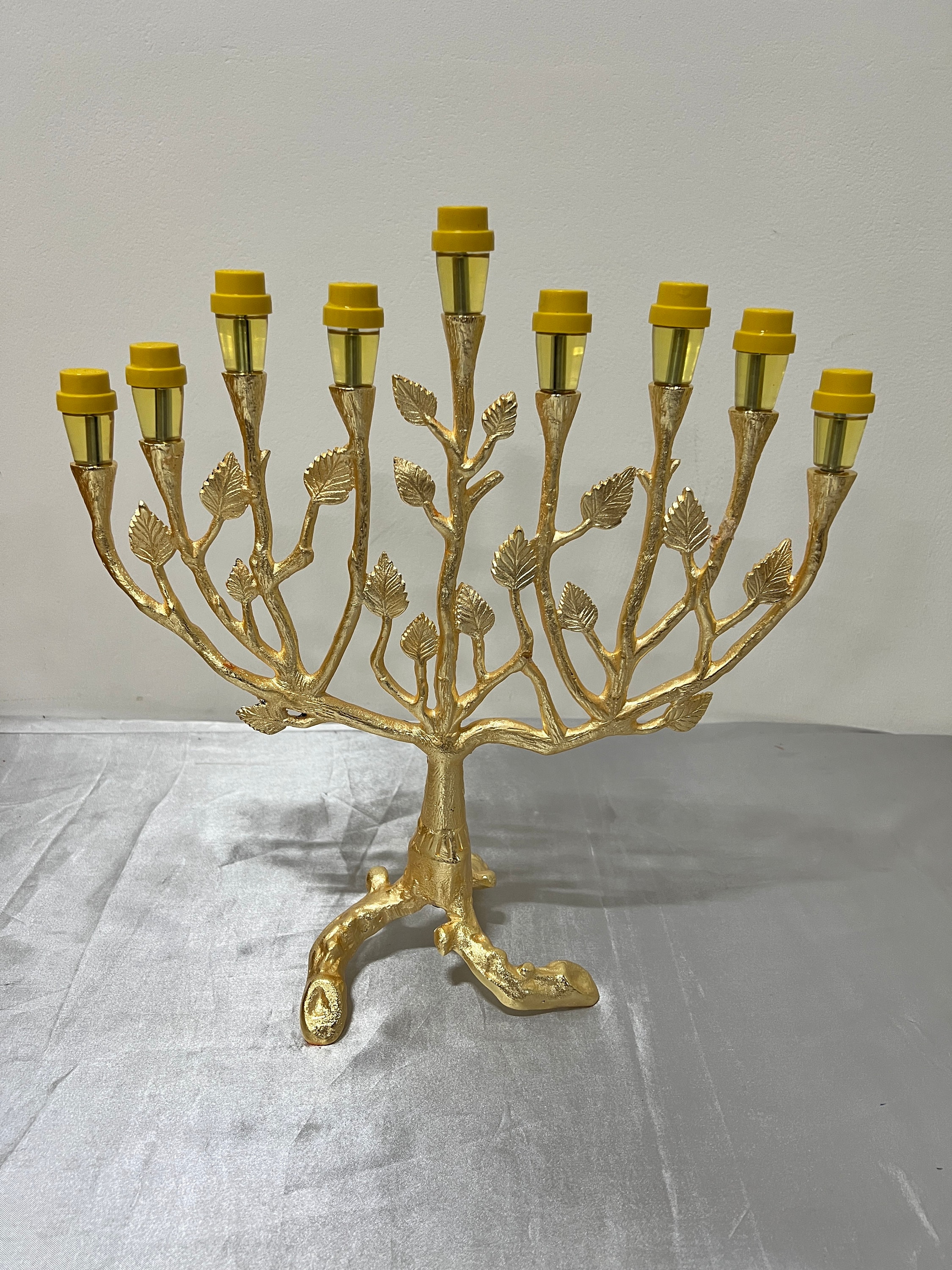 Golden Jerusalem Menorah: Sam Judaica Hanukkah Candelabra - Etsy