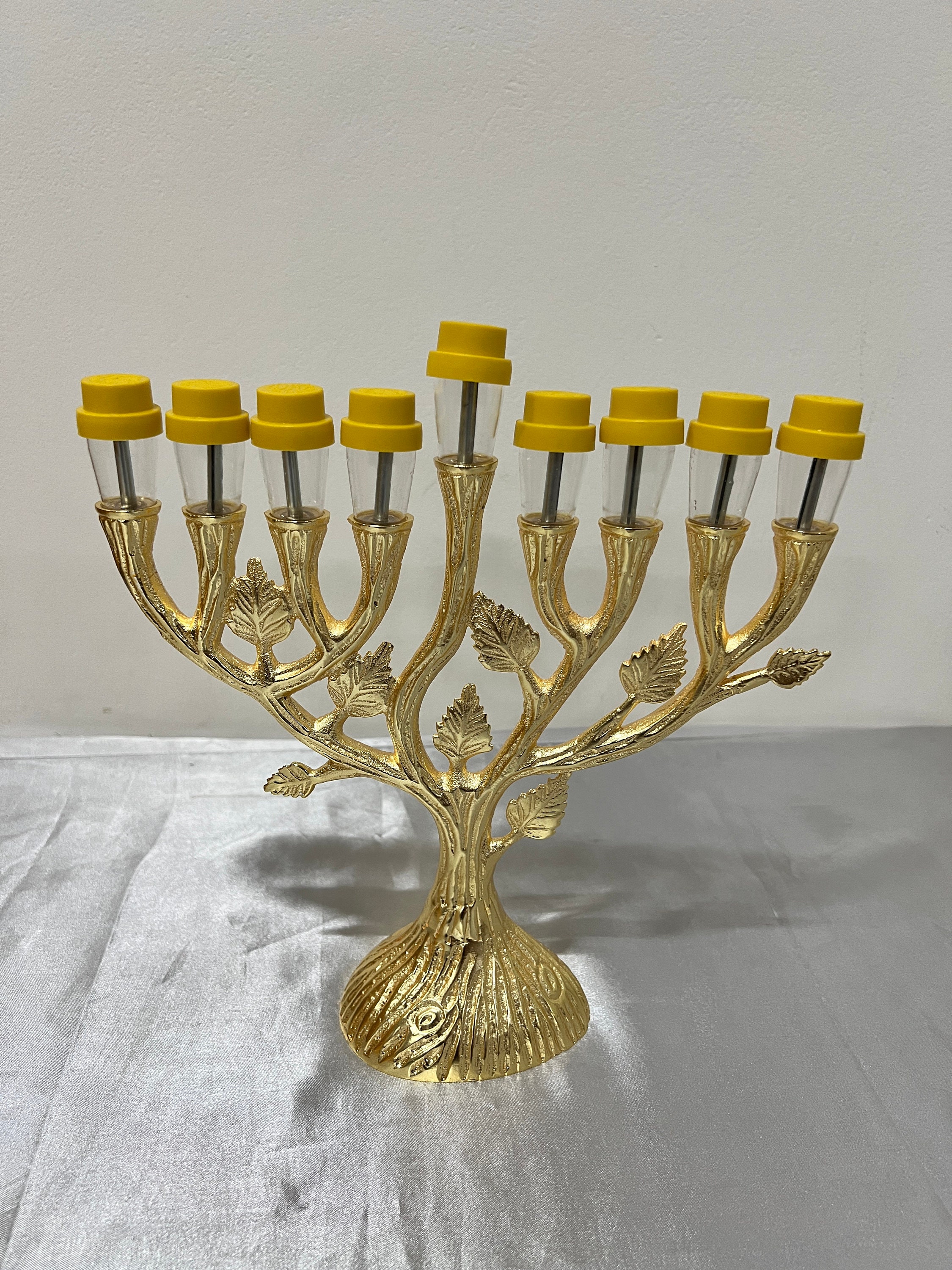 Authentic Leaf Menorah Hanukkah Jewish Judaica Gift Tall 8.2 Inch - Etsy
