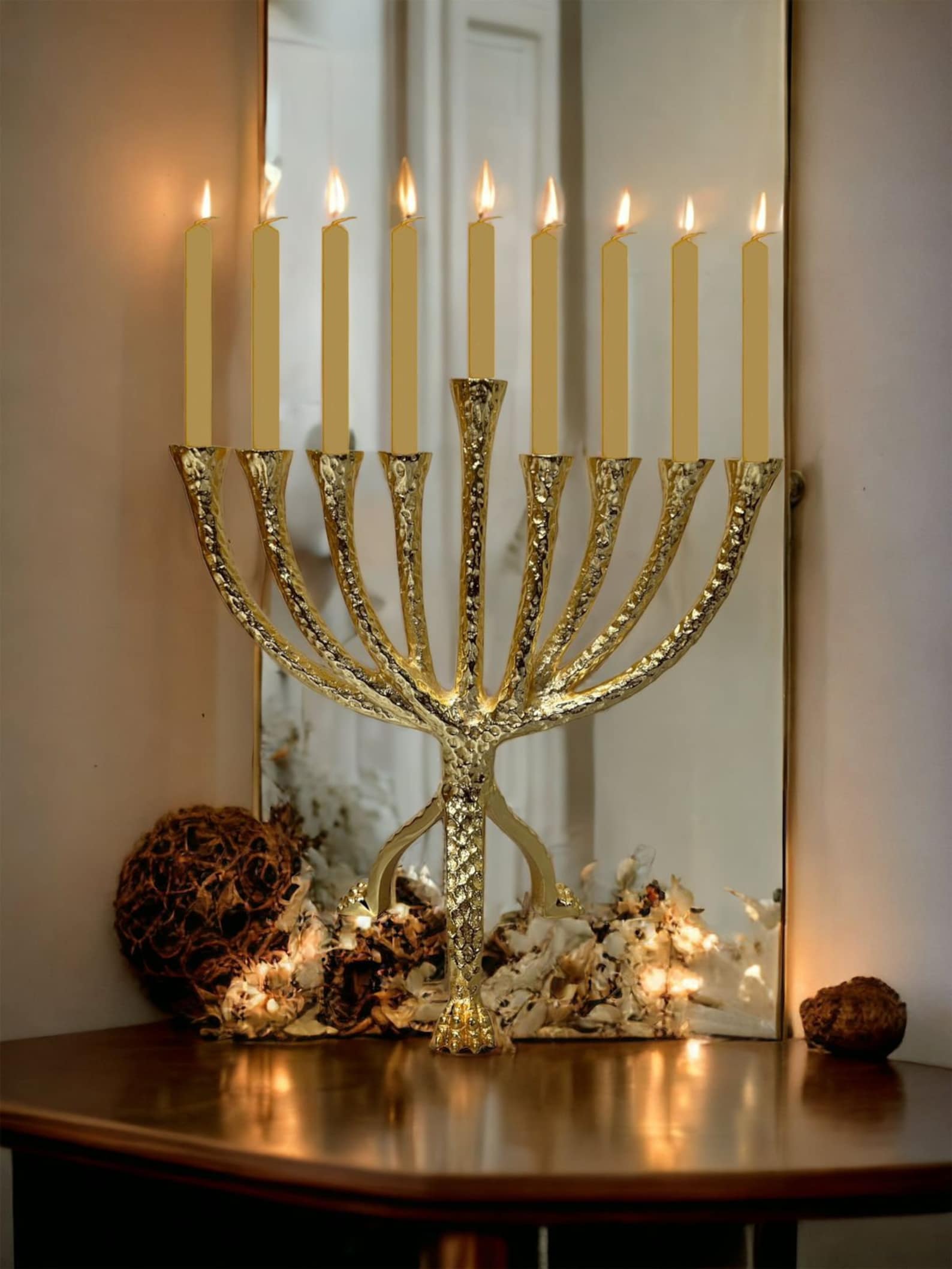 Handmade Jerusalem Menorah Hanukkah | Chanukah Menorah Candle Holder ...