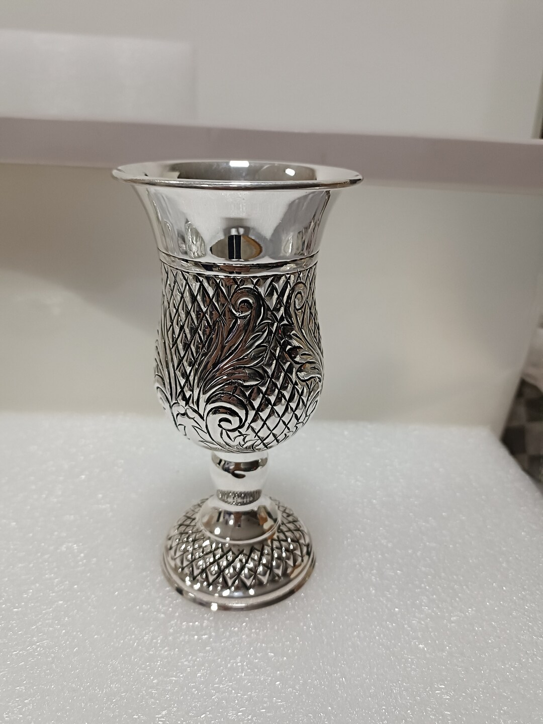 Shabbat Wine Goblet, Silver Plated Kiddush Goblet, Jewish Wedding Gift ...