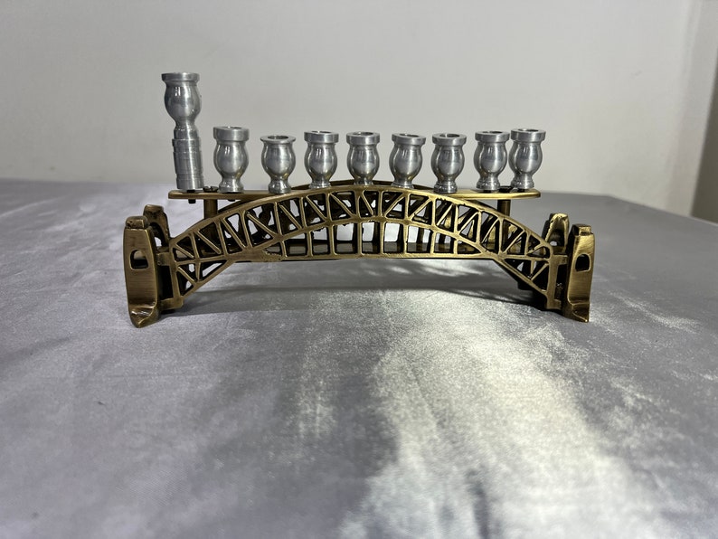 Bridge Menorah Golden Menorah Jewish Hanukkah Toy Menorah Kids Chanukah ...