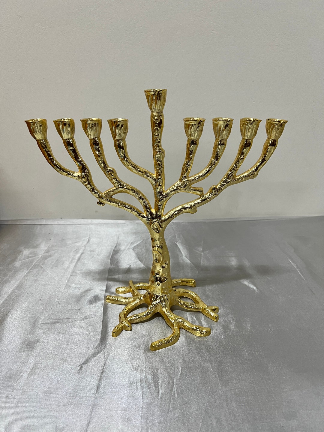 Buy Hanukkah Menorah: Sam Judaica Candelabra With 9 Oil Cups Online in ...