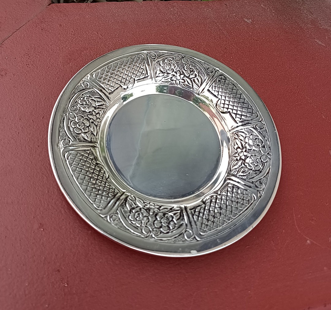 SD999 Silver Plated Plate, Decorative Kiddush Plate, Elegant Judaica ...