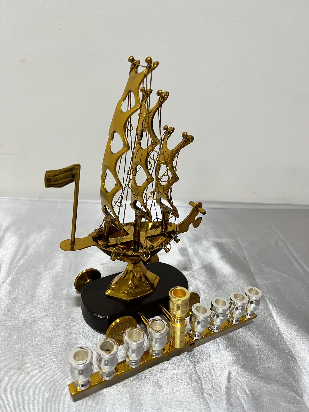 Unique Pirate Ship Chanukah Menorah | Boat Judaica Tall 11.8 ...