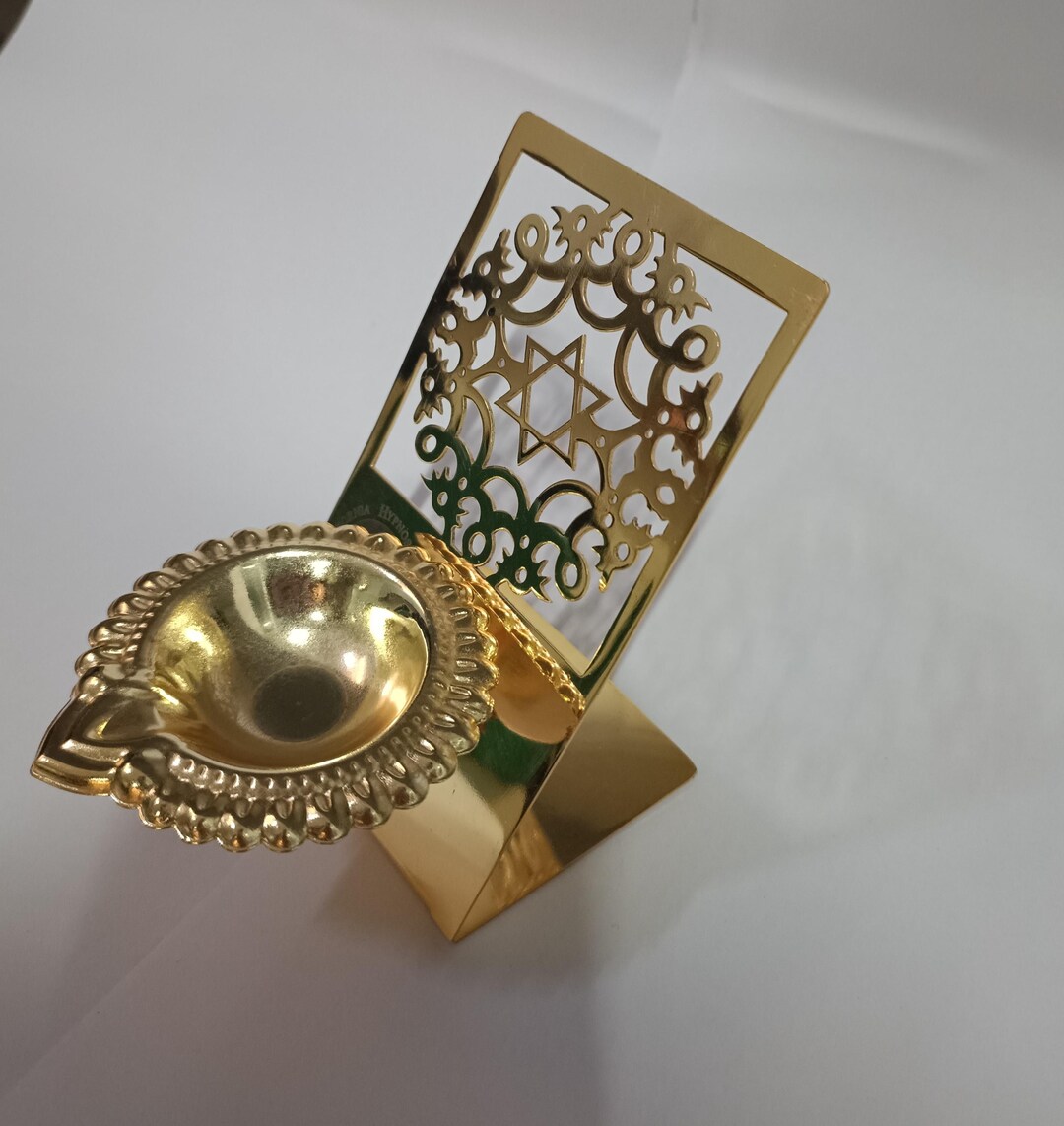 Brass Deepam Diya, Star Golden Diya Tea Light Stand Handmade - Etsy