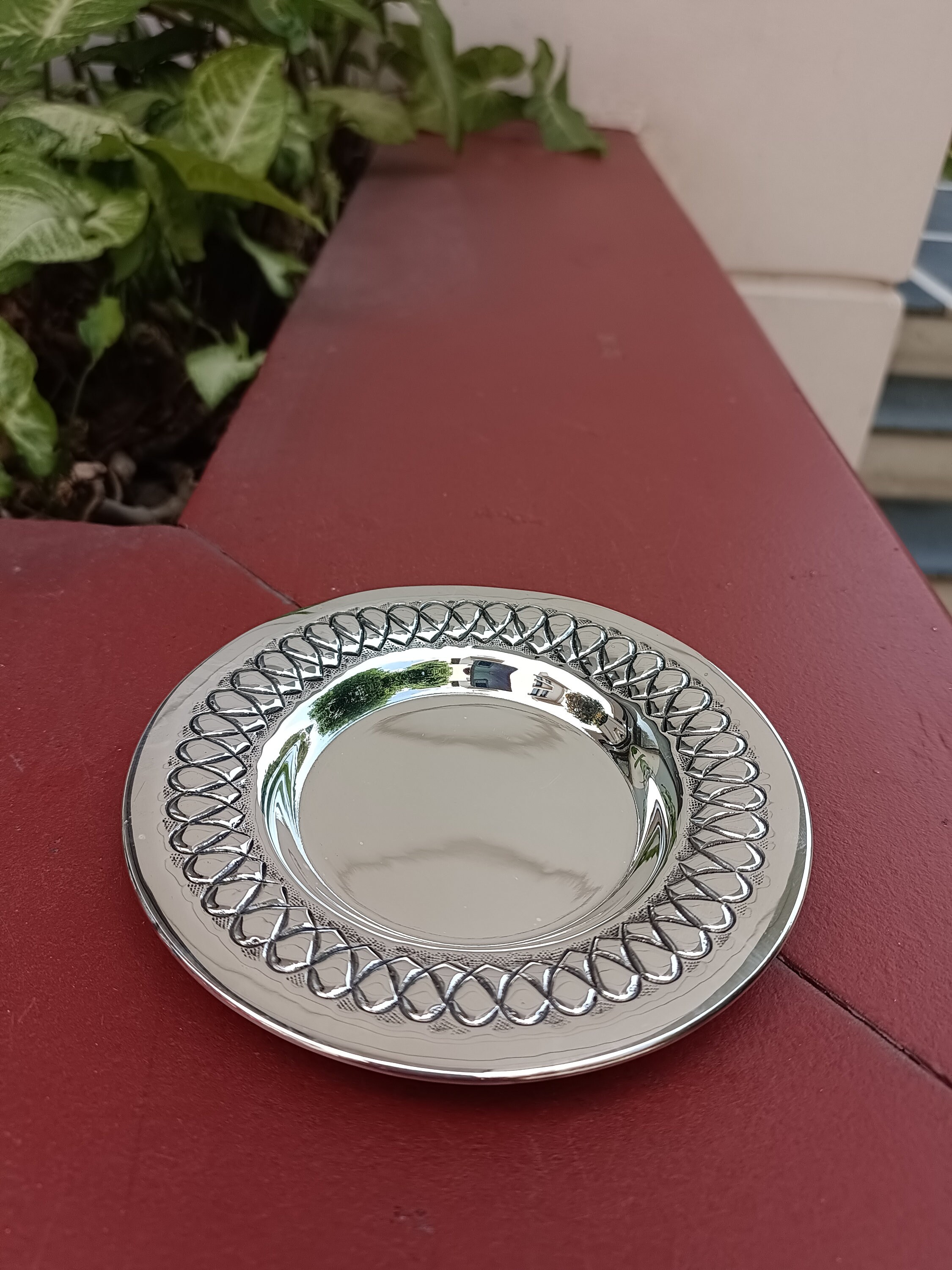 Shabbat Judaica, Kiddush Plate, Round Designer Tray for Kiddush Cup ...