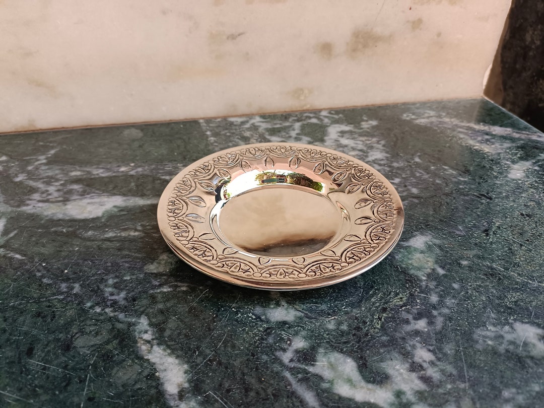Jewish Silver Plated Tray, Shabbat Judaica Tray for Wine Cup, Plate for ...