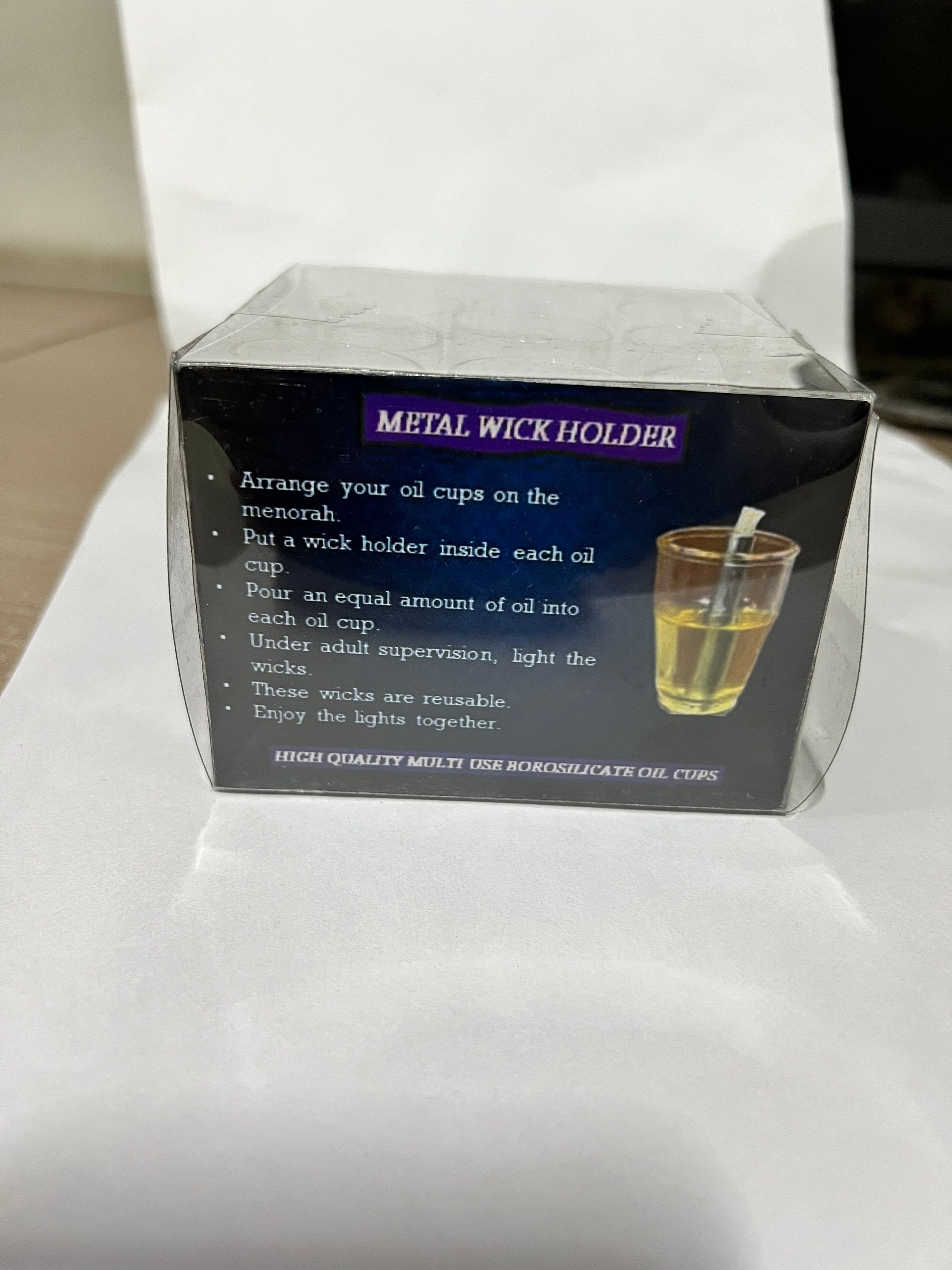 9 Set of Oil Cups, Bowl Shape Glass Candle Holders for Hanukah Menorah ...