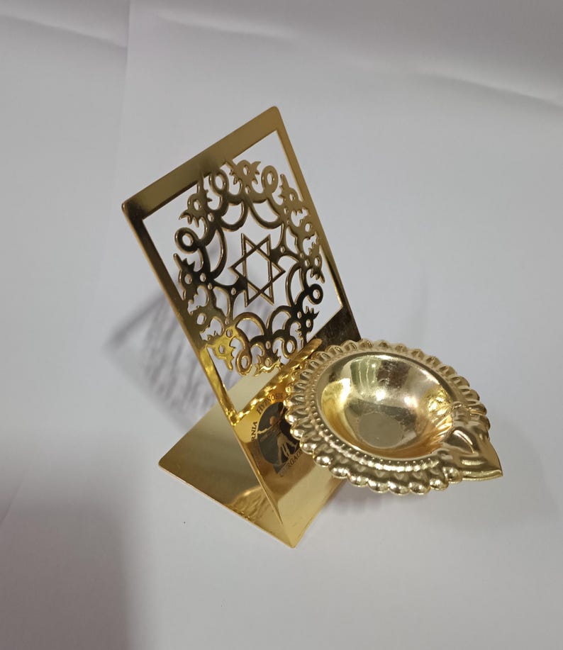 Brass Deepam Diya, Star Golden Diya Tea Light Stand Handmade - Etsy