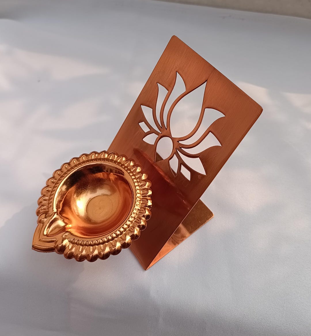 Buy Lotus Design Diya, Deepam Diya, Tea Light Stand, Handmade Deepak ...
