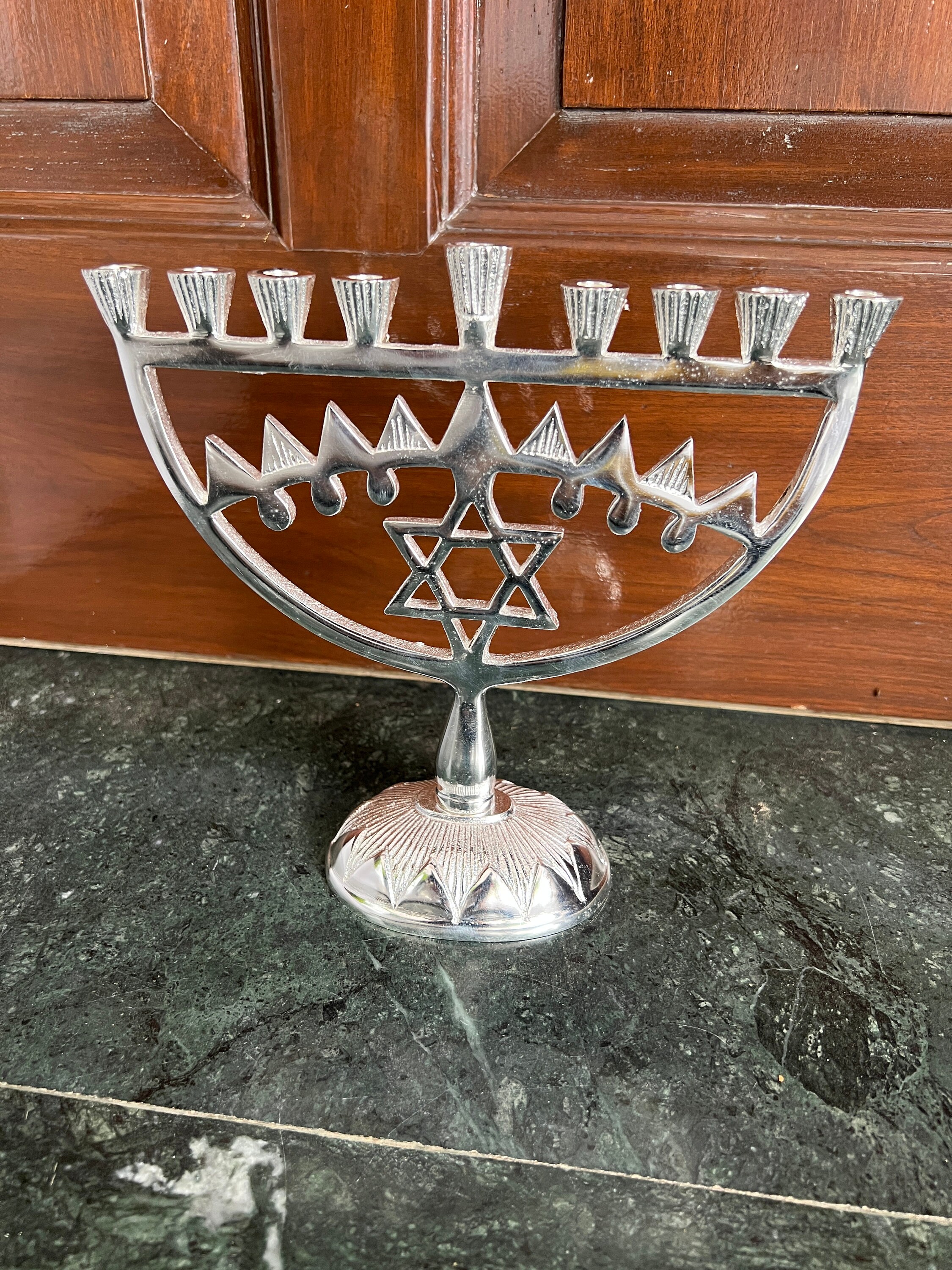 Star of David Menorah for Chanukkah, Jewish Menorah Silver Plated ...