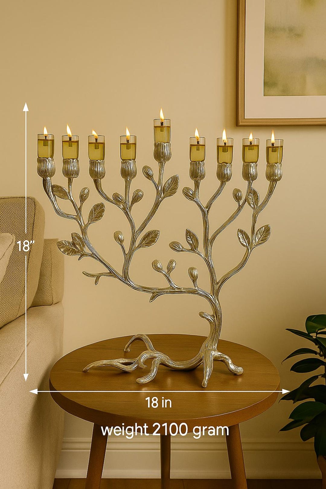 Limited Edition of Hanukkah Menorah Candle Stand, Big 18" Height - Etsy