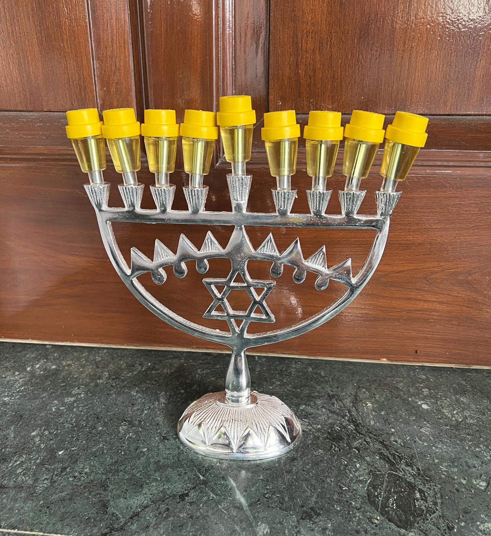 Star of David Menorah for Chanukkah, Jewish Menorah Silver Plated ...