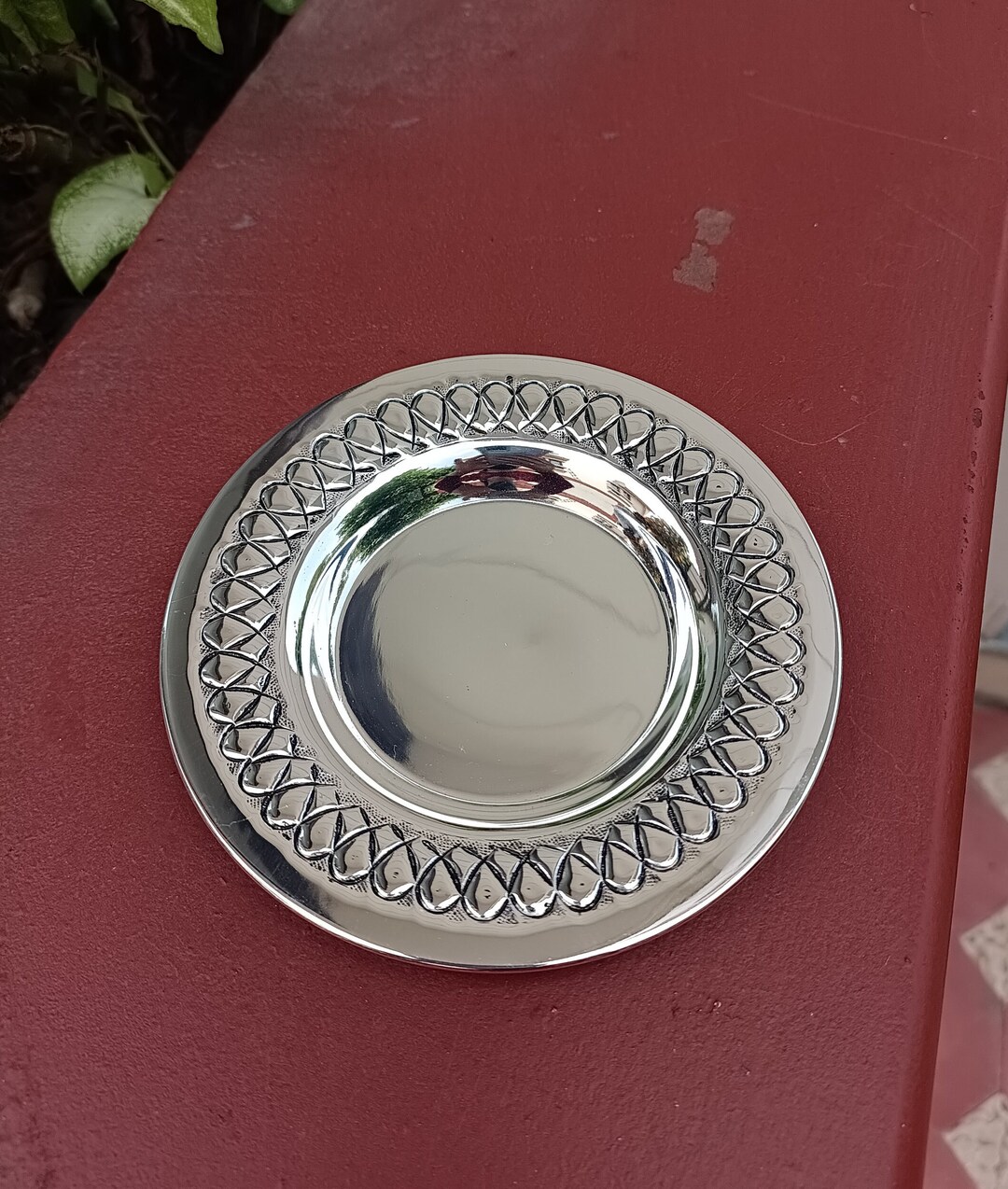 Round Silver Plated Tray, Elegant Judaica, Shabbat Jewish Wedding Gift ...