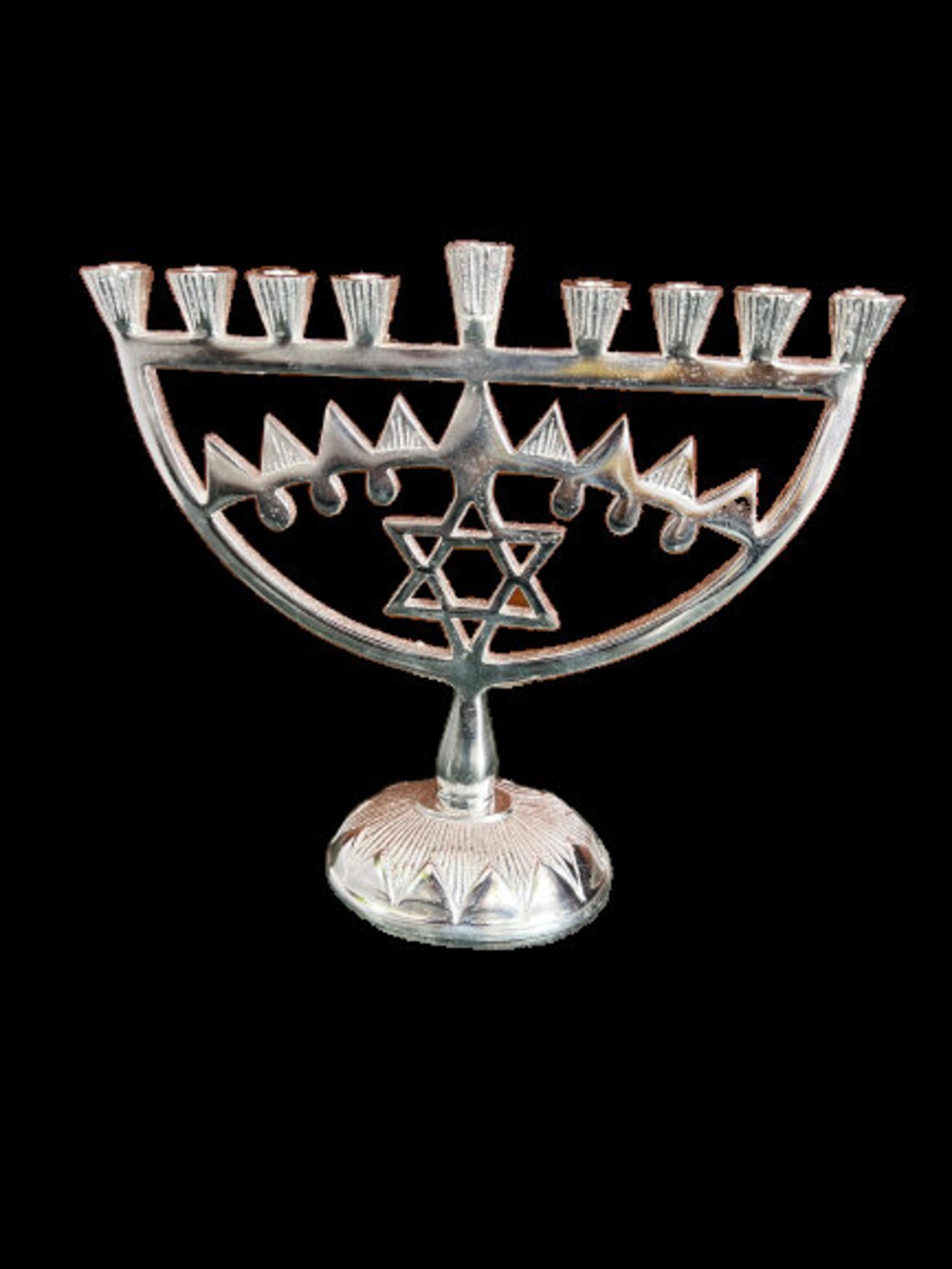 Star of David Menorah for Chanukkah, Jewish Menorah Silver Plated ...