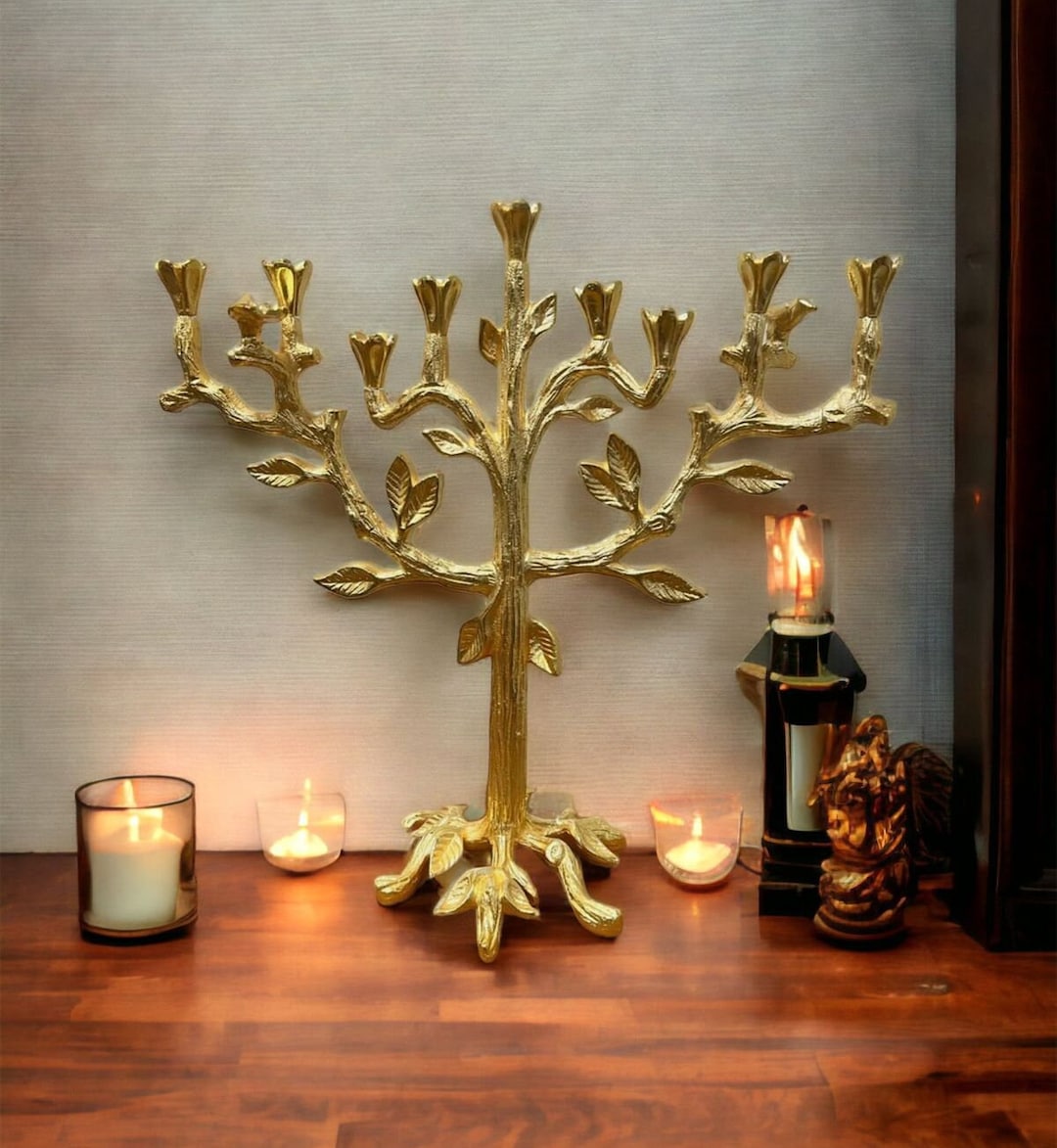 Chanukah Big Menorah 9 Candle Hanukkah Jerusalem Temple Menorah Tall 16 ...